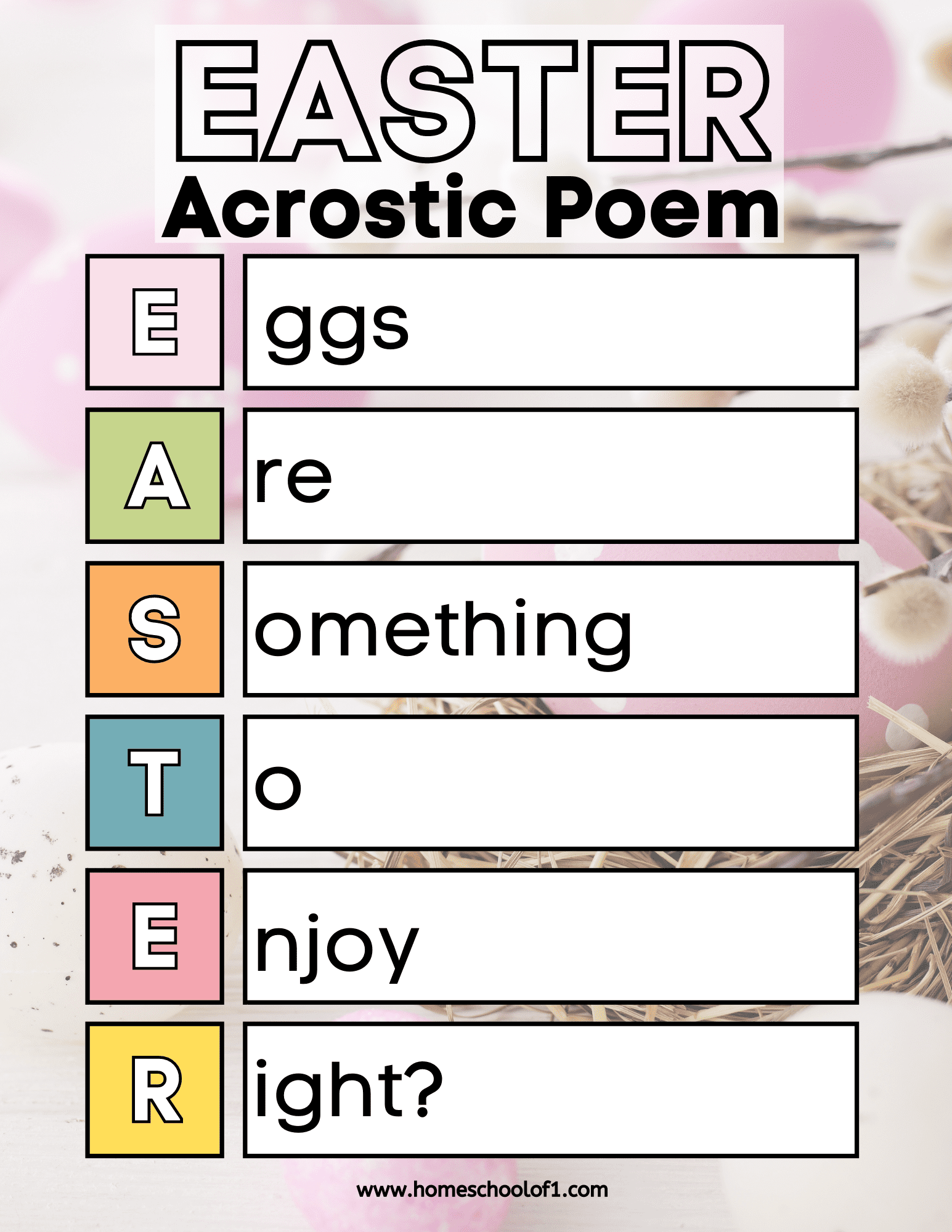 Easter Acrostic Poem Templates (8 Free Printables)
