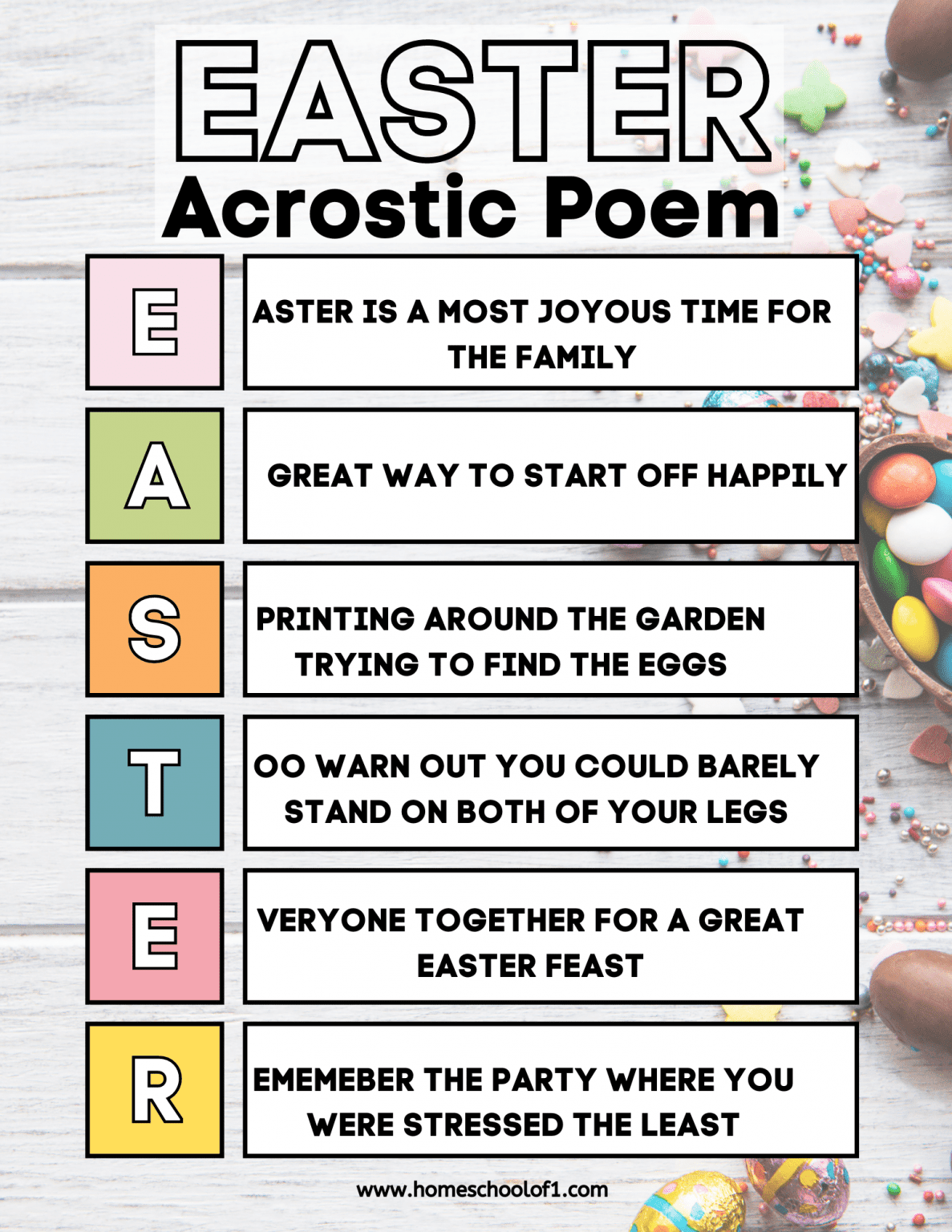 Free Easter Acrostic Poem Template (With Examples for Kids)