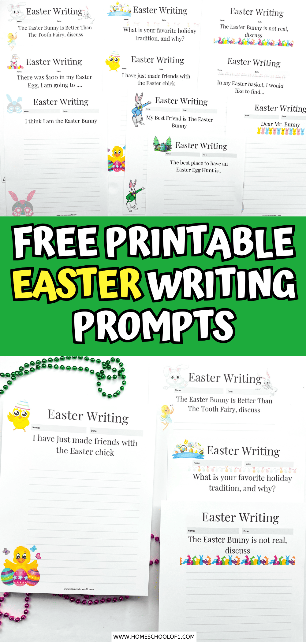 Printable Easter Writing Prompts (Free PDF for Kids)