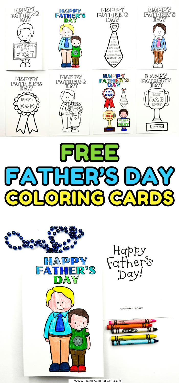 Free Printable Father’s Day Cards to Color (8 Fun Designs)