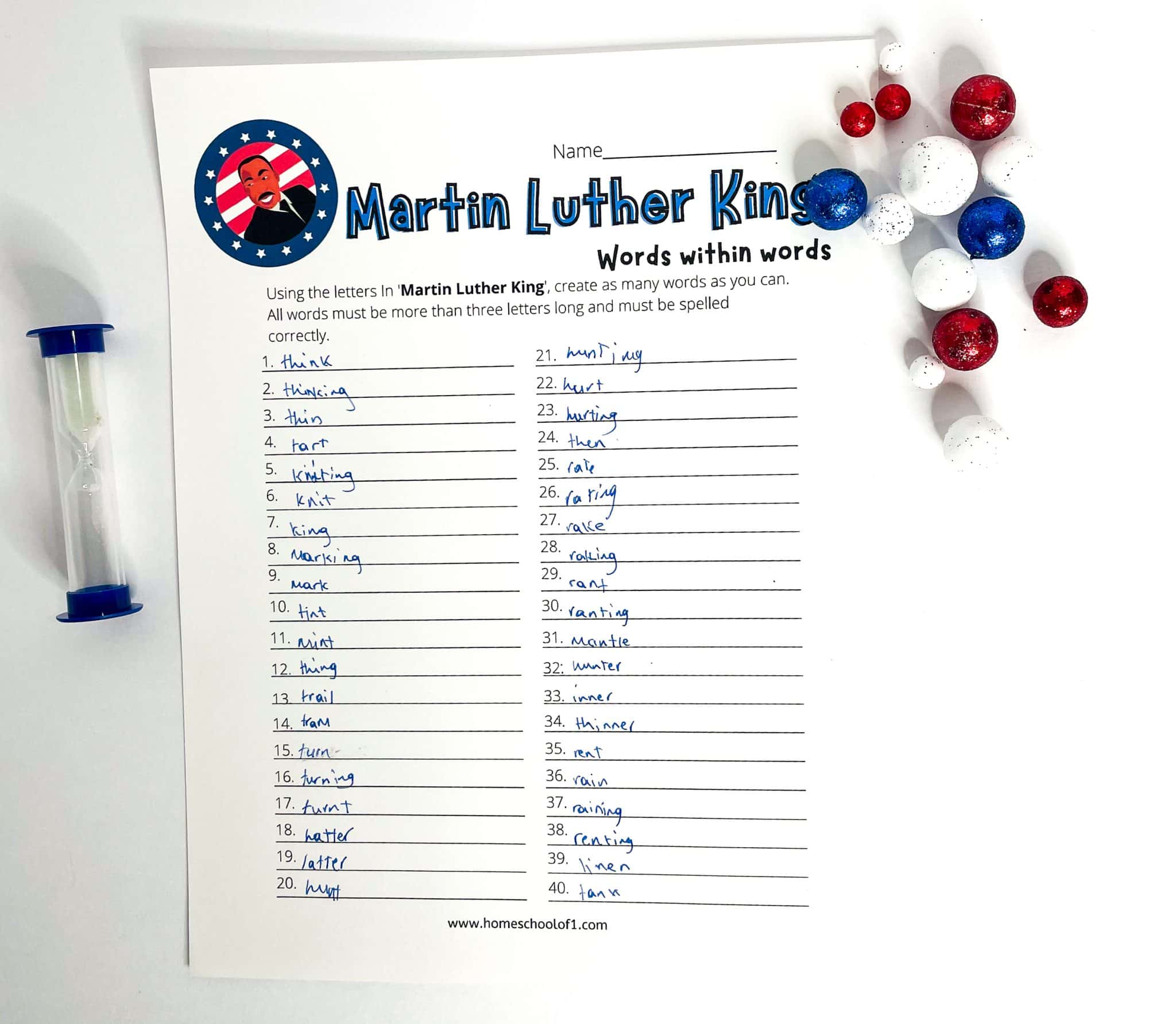 Holiday Finding Words Within Words Worksheet (14 Free)