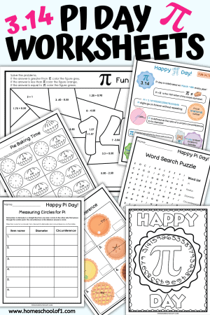 Free Pi Day Activities: 7 printable worksheets
