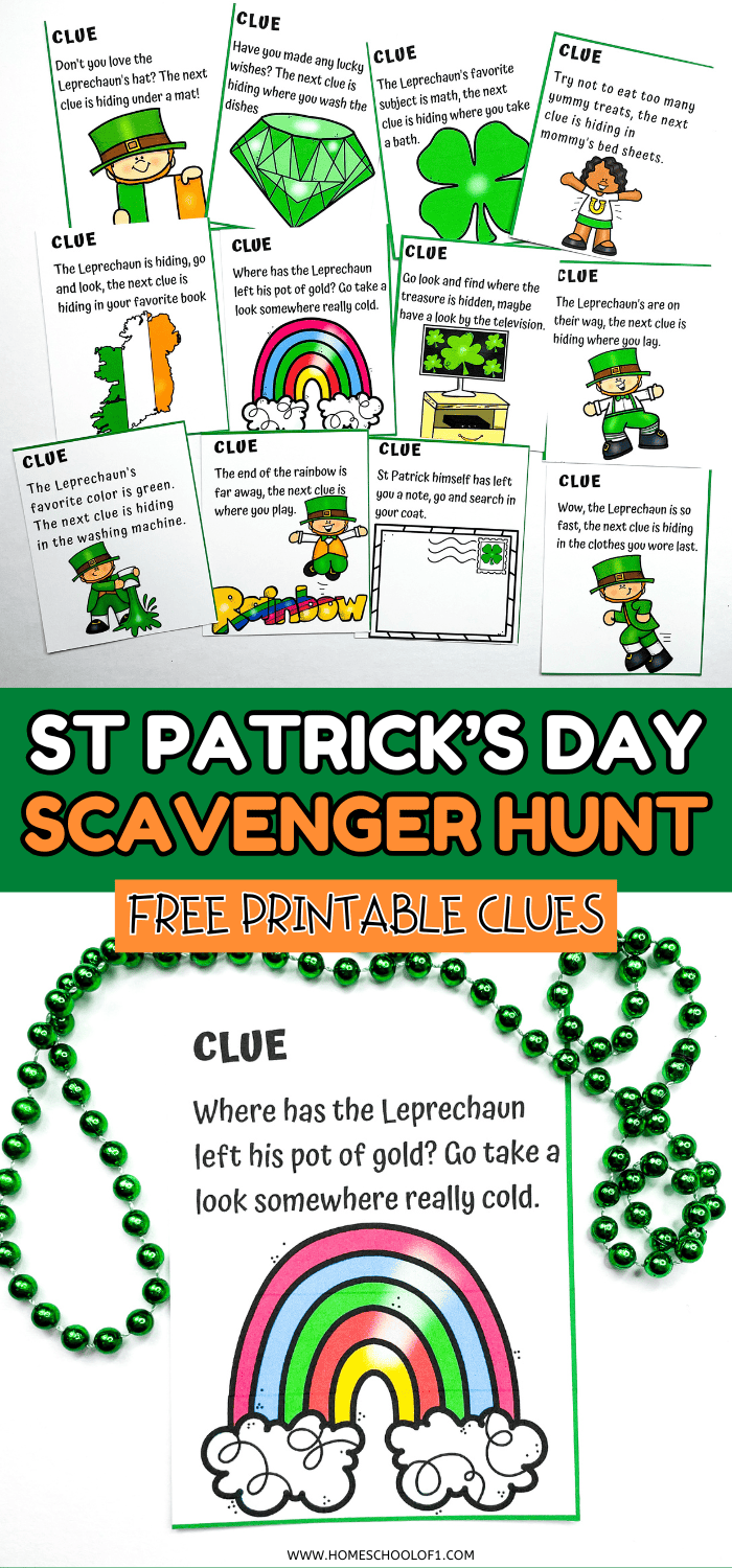 Free St Patrick's Day Scavenger Hunt | Fun Printable Clues!