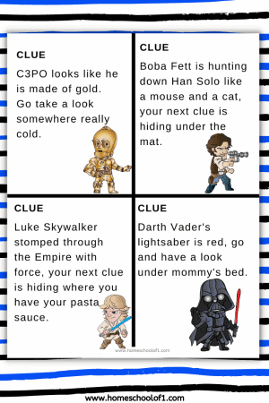 Best Star Wars Scavenger Hunt Rhyming Clues (Free Printable)