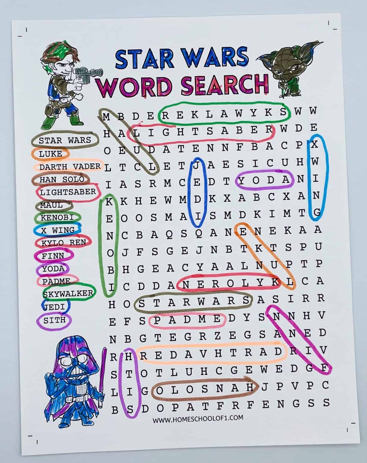Star Wars Word Search (Free Printable)