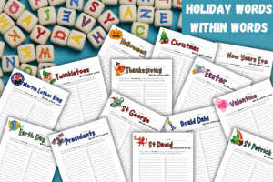 Holiday Finding Words Within Words Worksheet (10 Free)