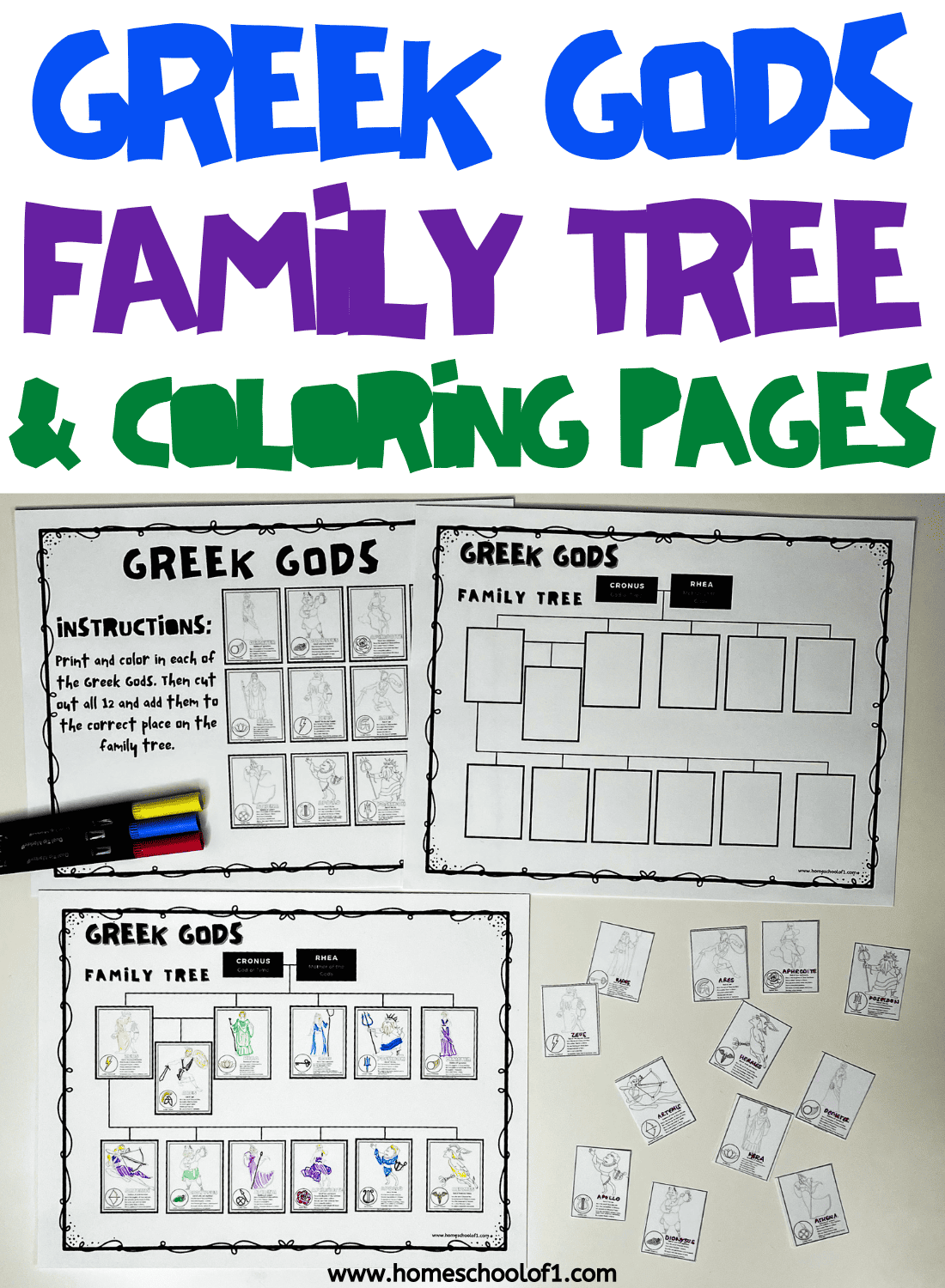 Free Printable Greek Gods Family Tree Worksheet