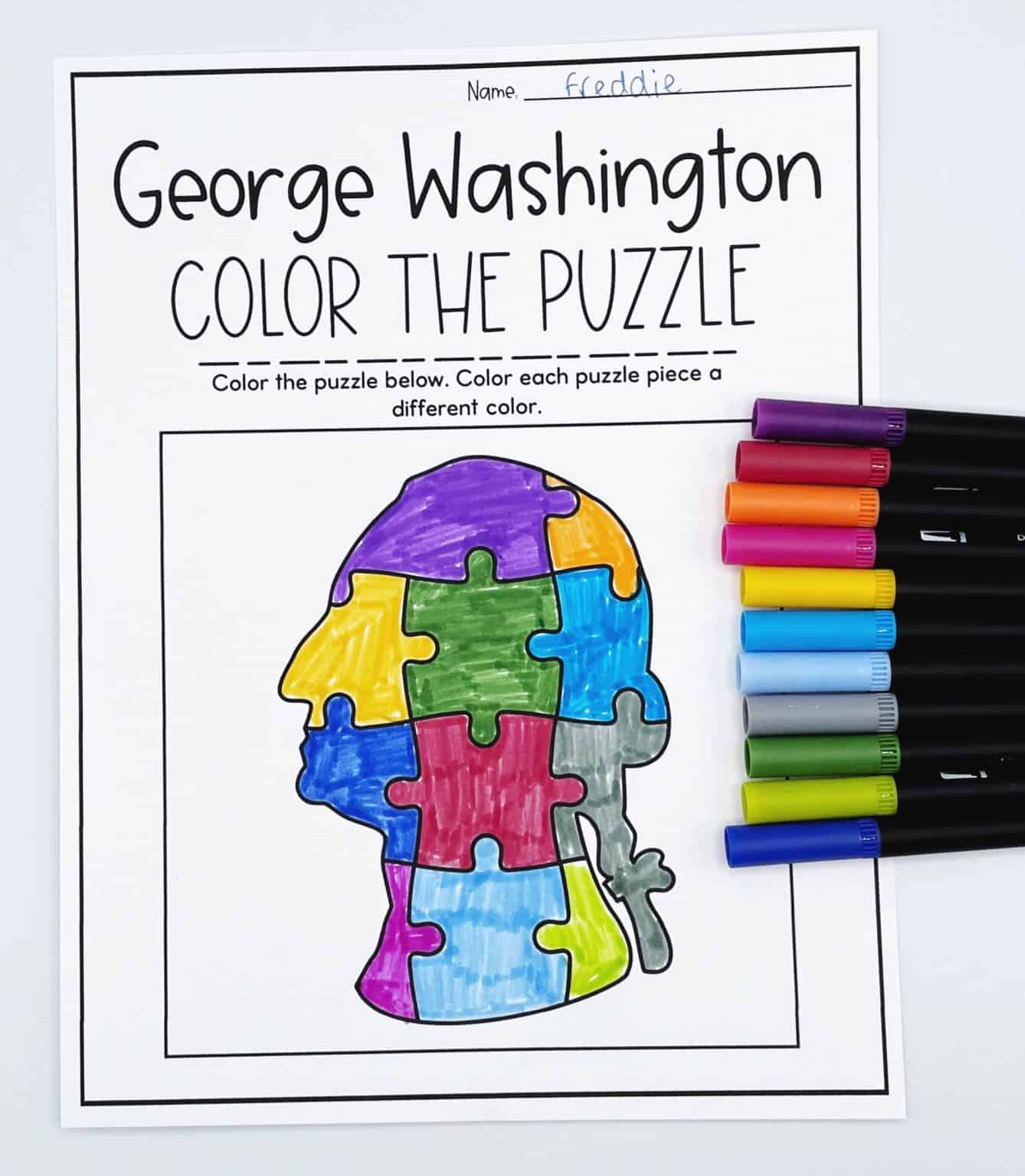 Free George Washington Worksheets for Kindergarten Students