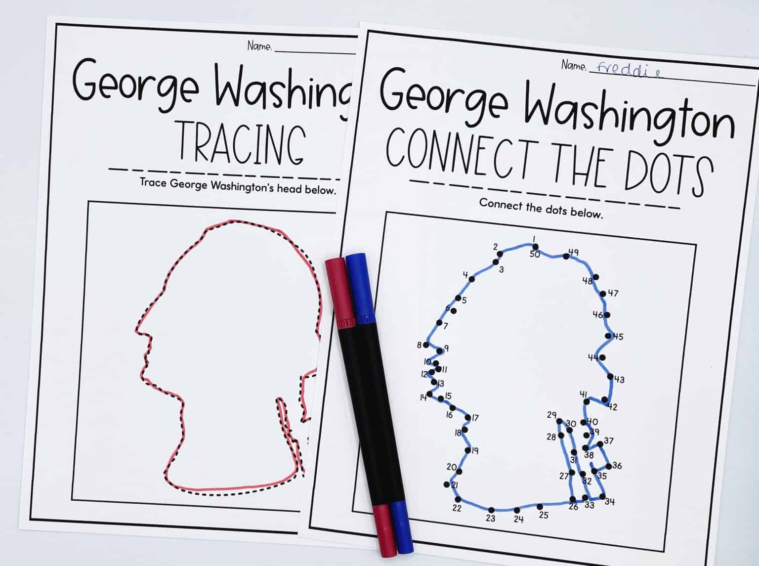 Free George Washington Worksheets for Kindergarten Students