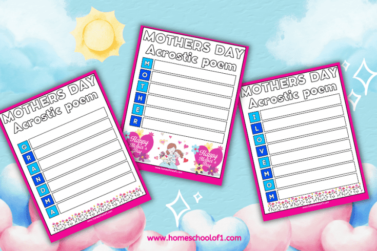 Mothers Day Acrostic Poem Templates (Free Printables)