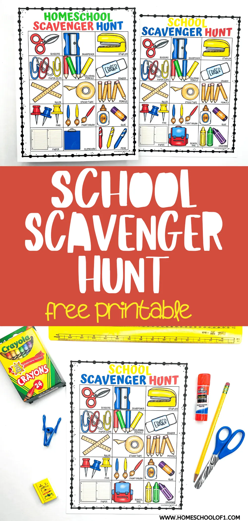 Free First Day of School Scavenger Hunt Printable