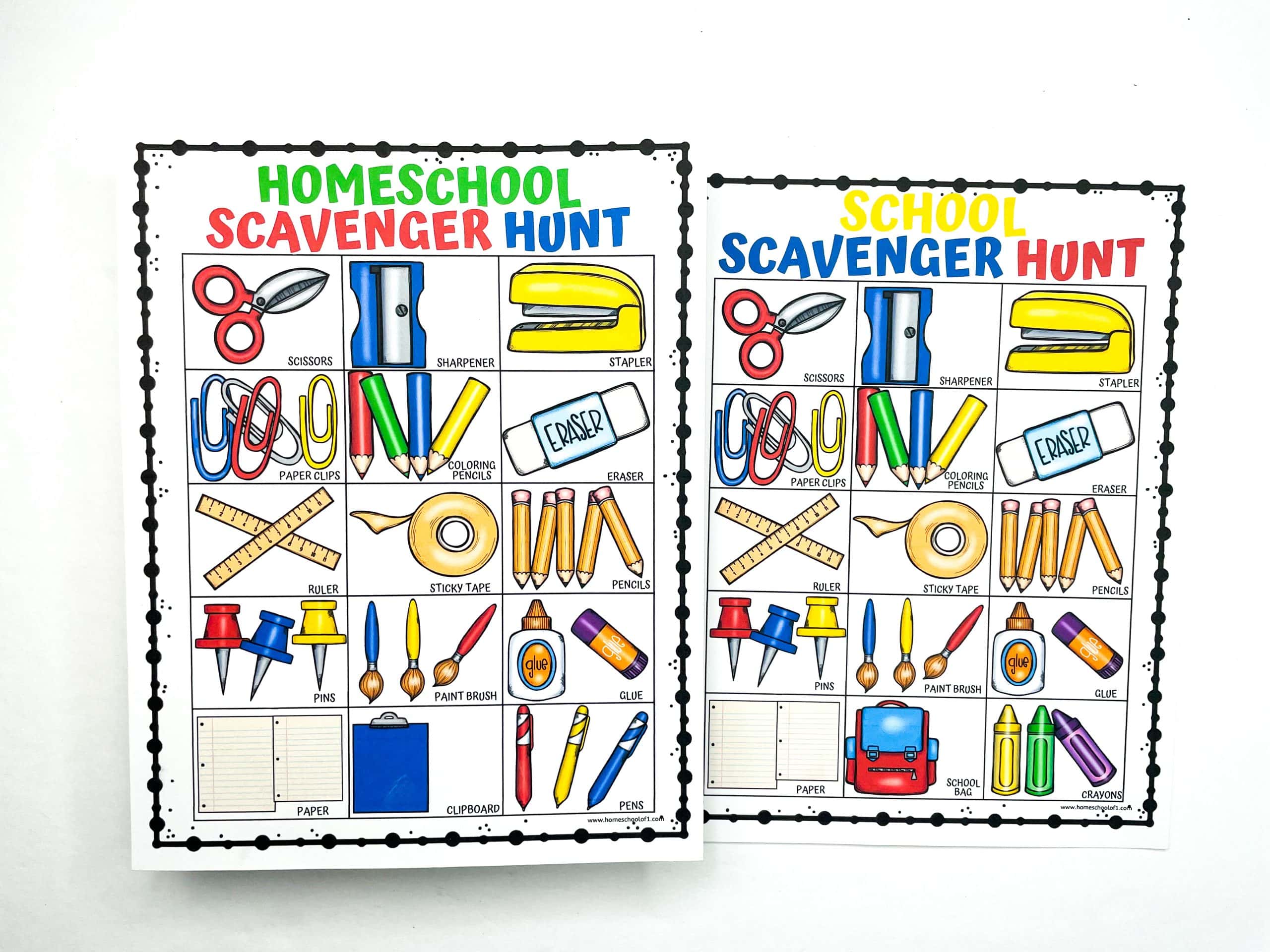 Free First Day of School Scavenger Hunt Printable