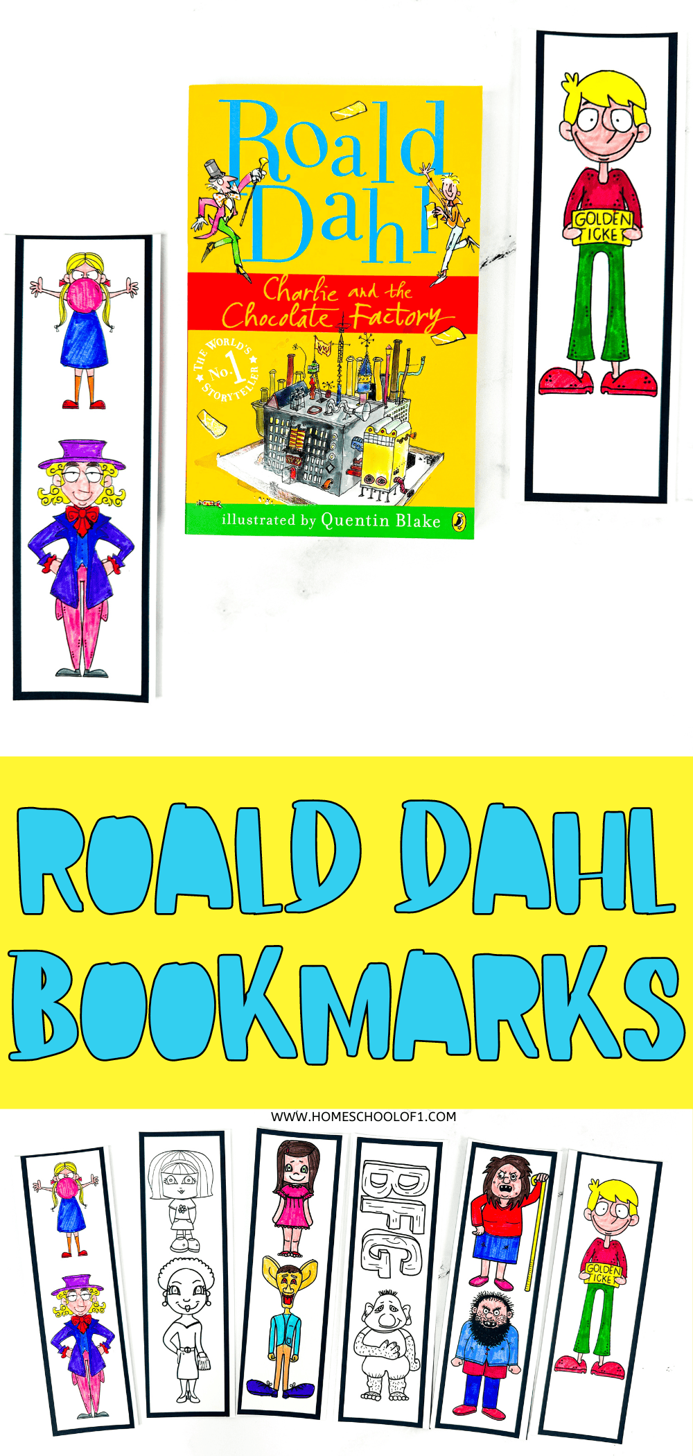 Free Roald Dahl Bookmarks To Color