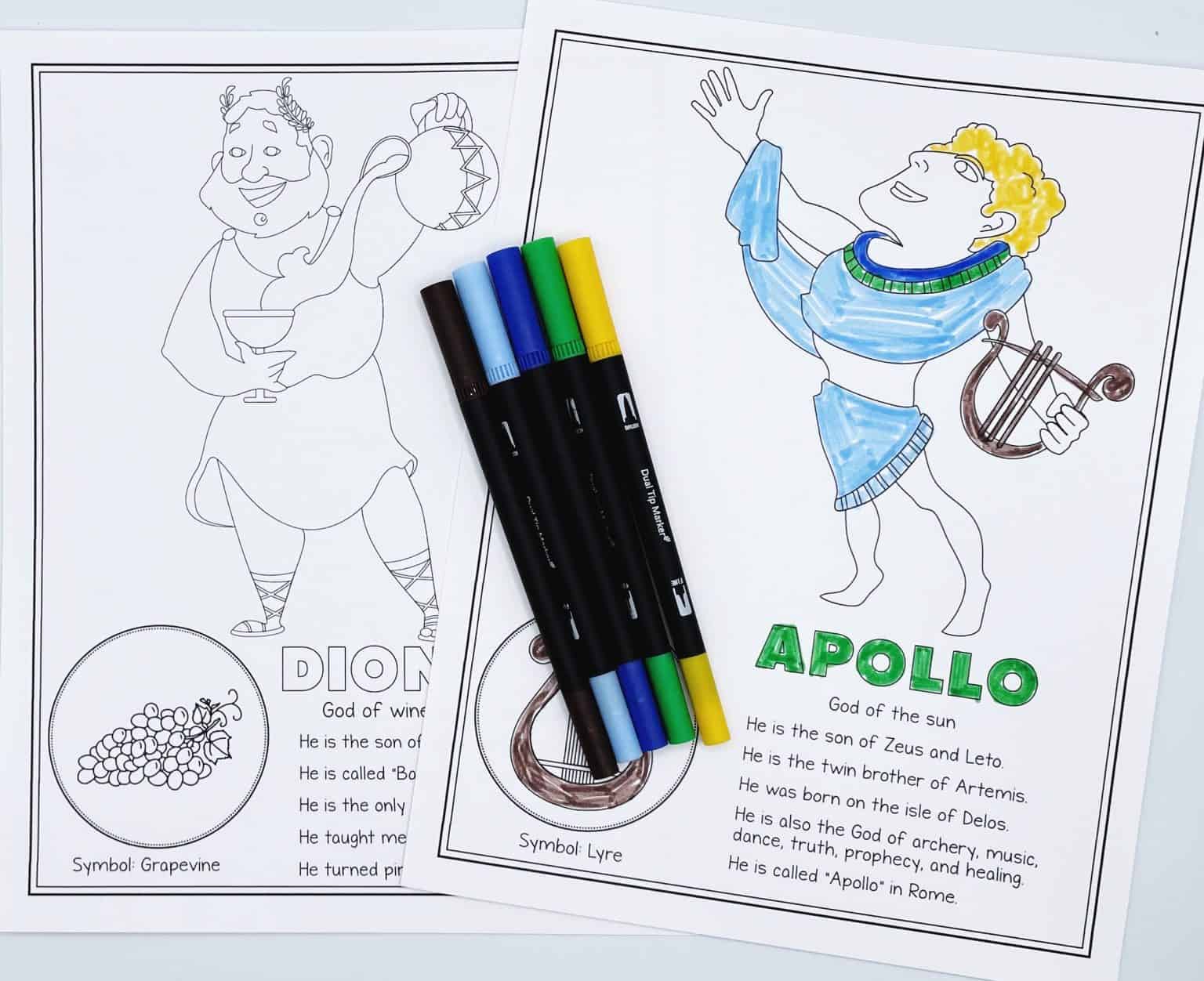 Free Greek Gods Worksheets | Family Tree & Coloring Pages