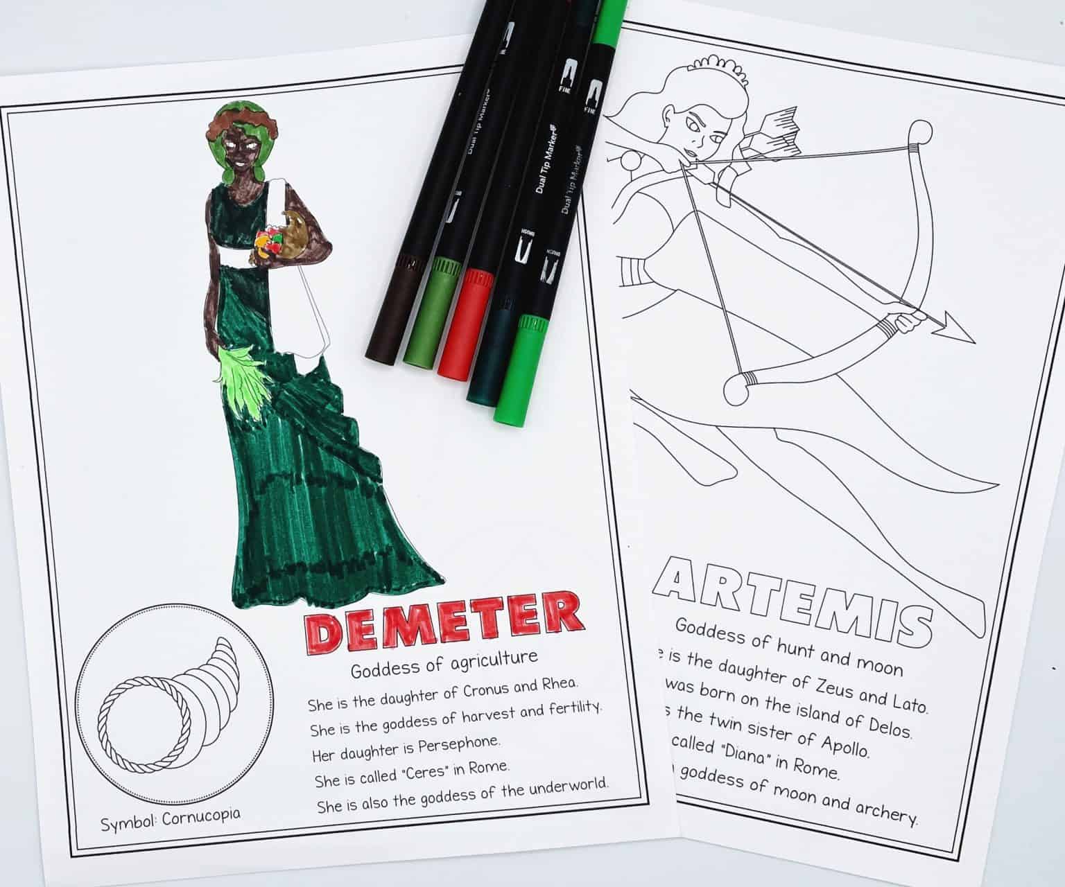 Free Greek Gods Worksheets | Family Tree & Coloring Pages