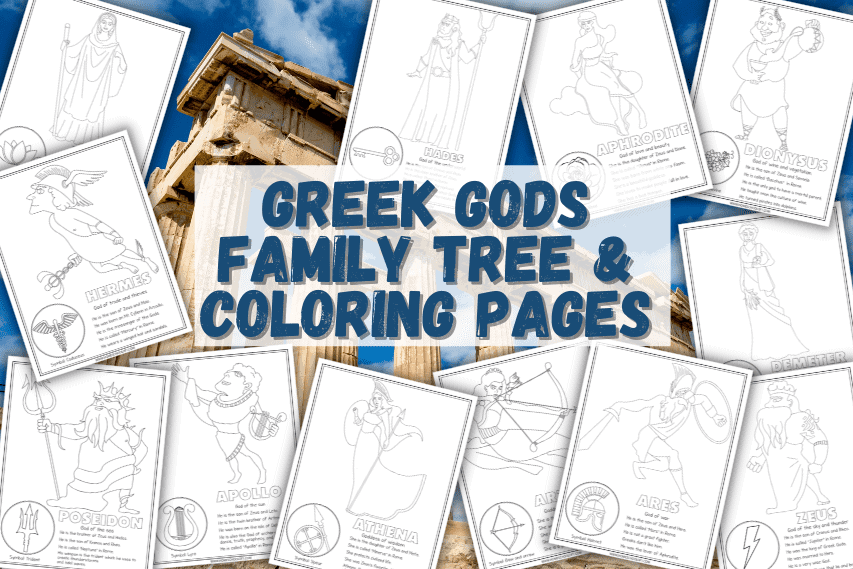 Greek Gods Family Tree Printable & Coloring Pages (Free)