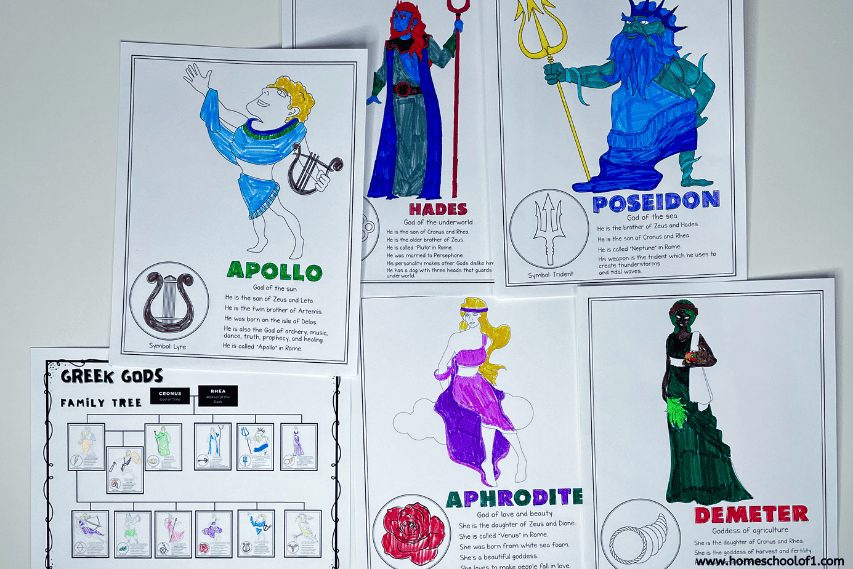 Free Printable Greek Gods Family Tree Worksheet