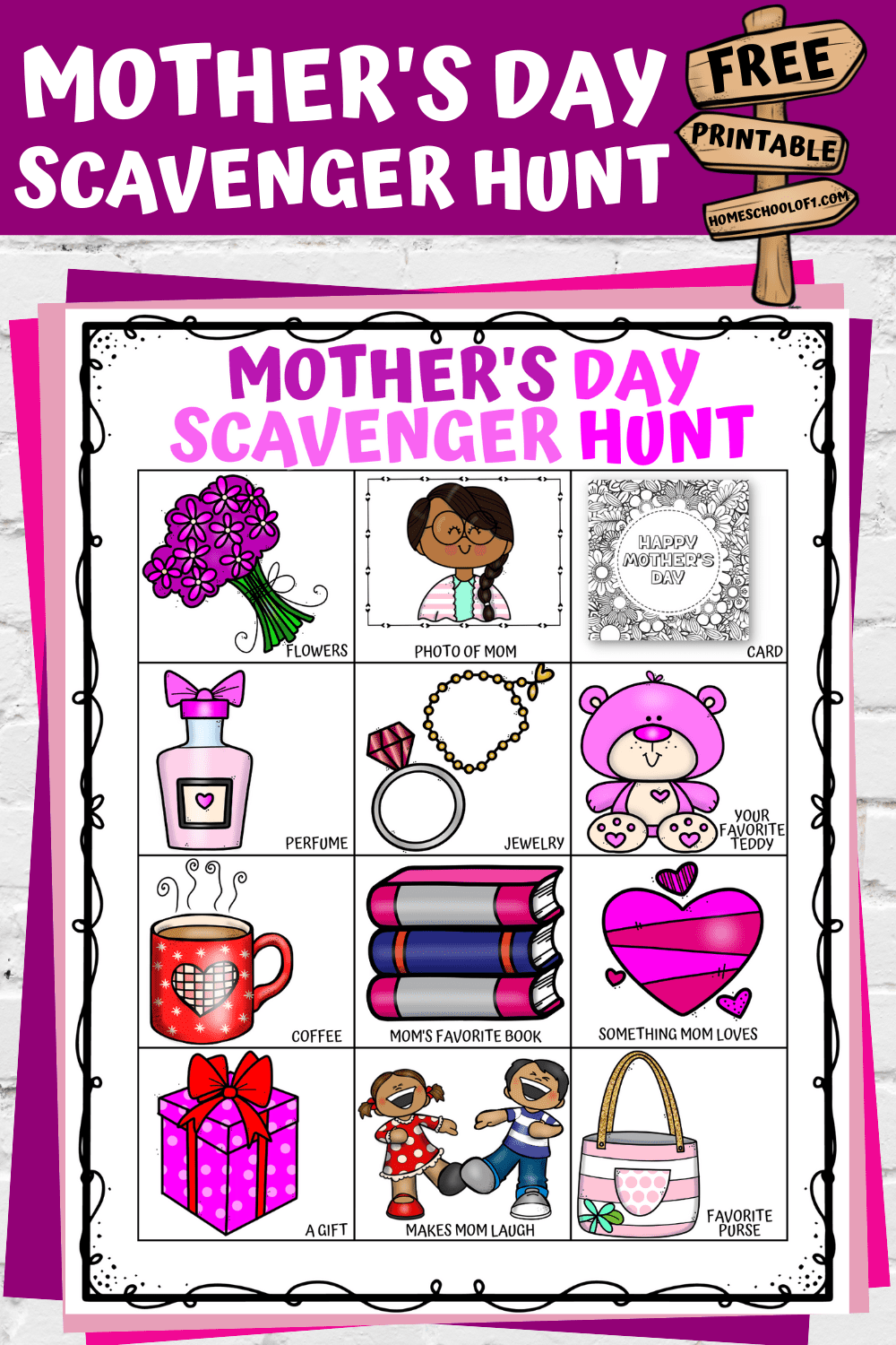 Free Mother's Day Scavenger Hunt Printable for Kids