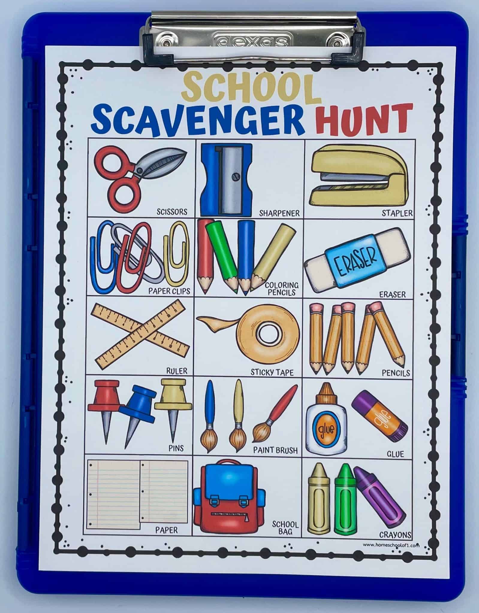 First Day of Homeschool Scavenger Hunt (for schools too!)