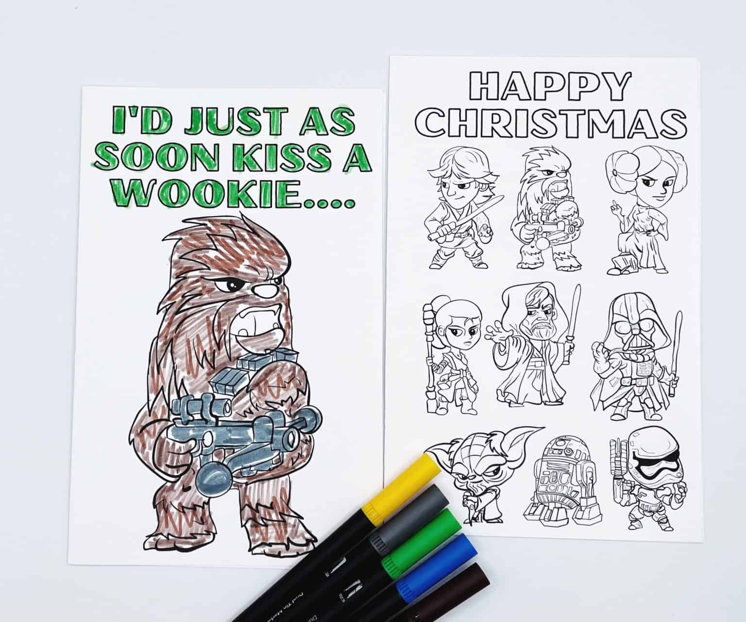 Free Printable Star Wars Birthday Cards to Color