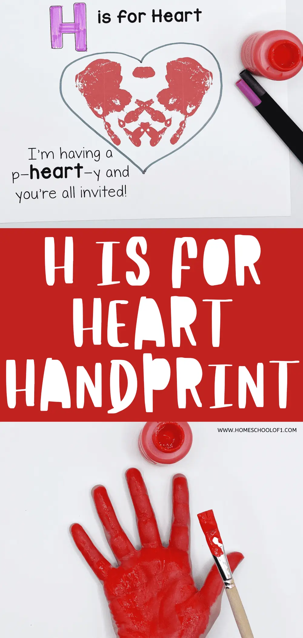 Free Letter H Handprint Art | H Is For Heart Worksheet