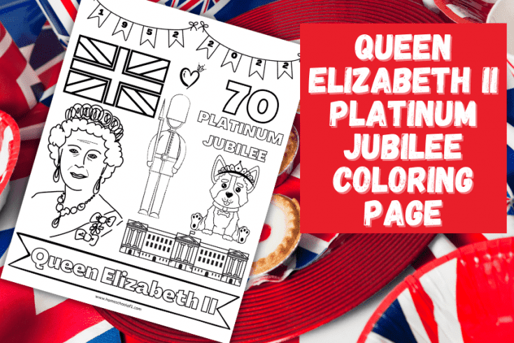 Free Queen Elizabeth II Platinum Jubilee Coloring Page