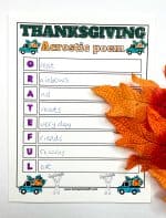 Thanksgiving Acrostic Poem Templates (4 Free Printables)