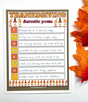 Thanksgiving Acrostic Poem Templates (4 Free Printables)