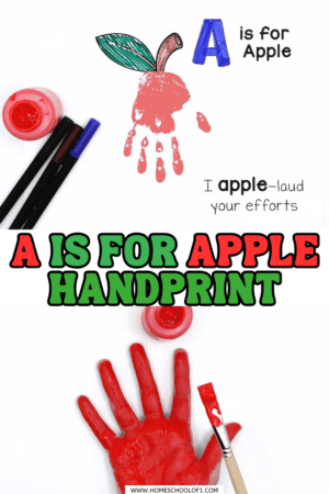 A is for Apple Handprint Art (Free Template)