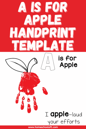 A is for Apple Handprint Craft (Free Template)