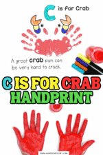 Letter C Handprint Craft: Crab Handprint Template