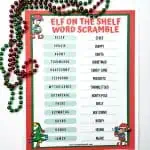 Elf on the Shelf Word Scramble (Easy & Hard Version)