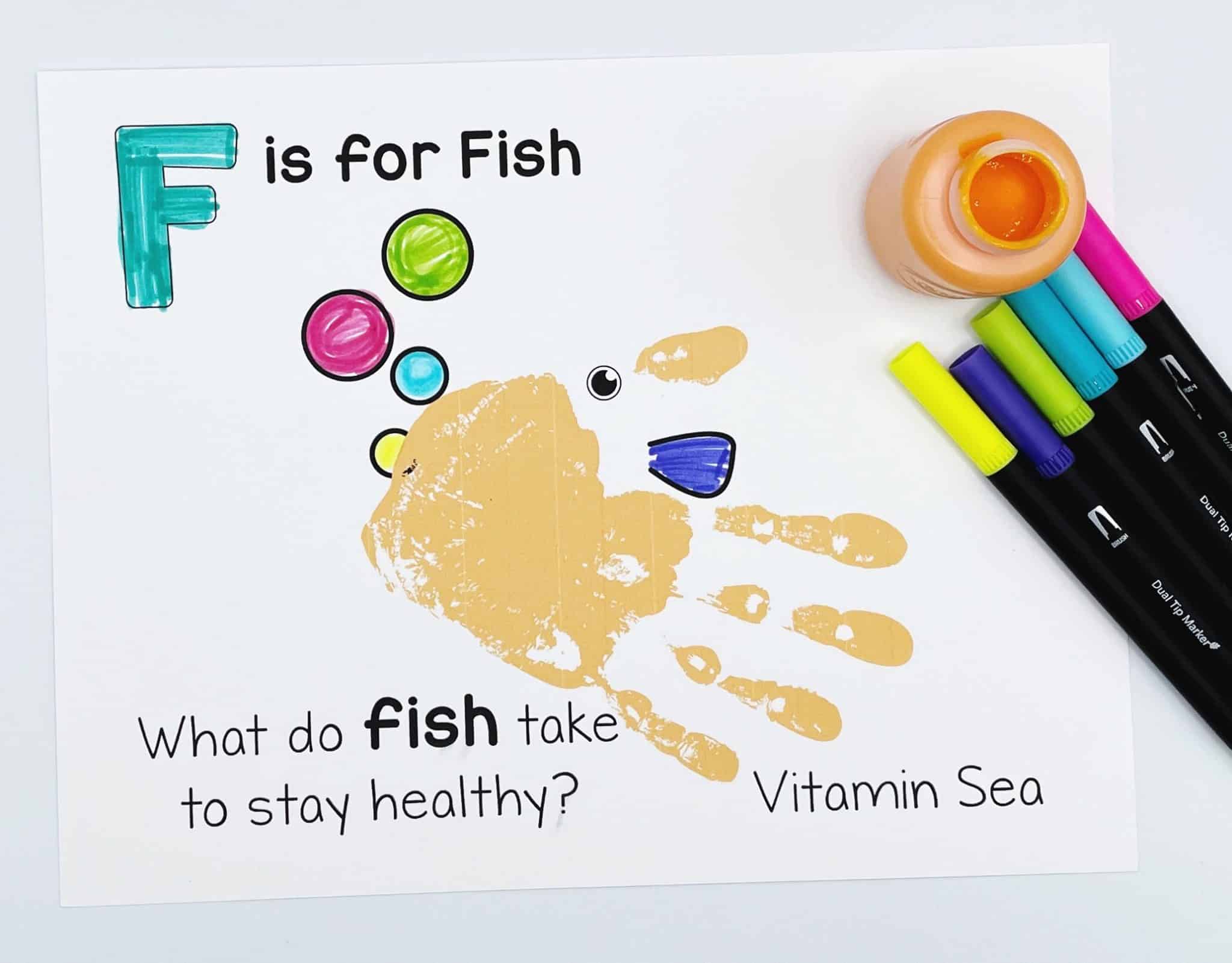 F is for Fish Handprint Art | Have Fun with the Letter F