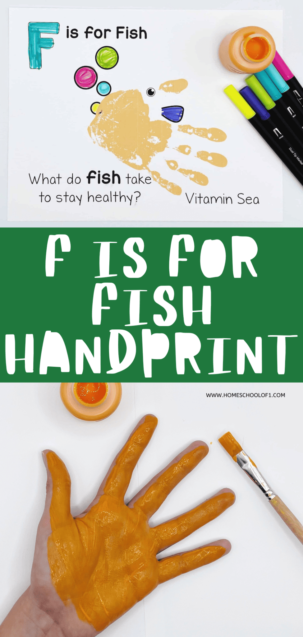 Letter F Handprint Craft (F is for Fish Printable)