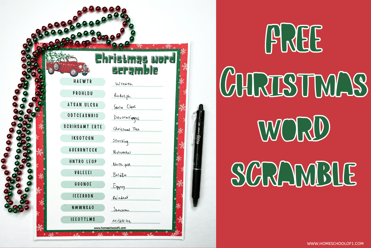 Free Christmas Word Scramble Printable (With Answer Key)
