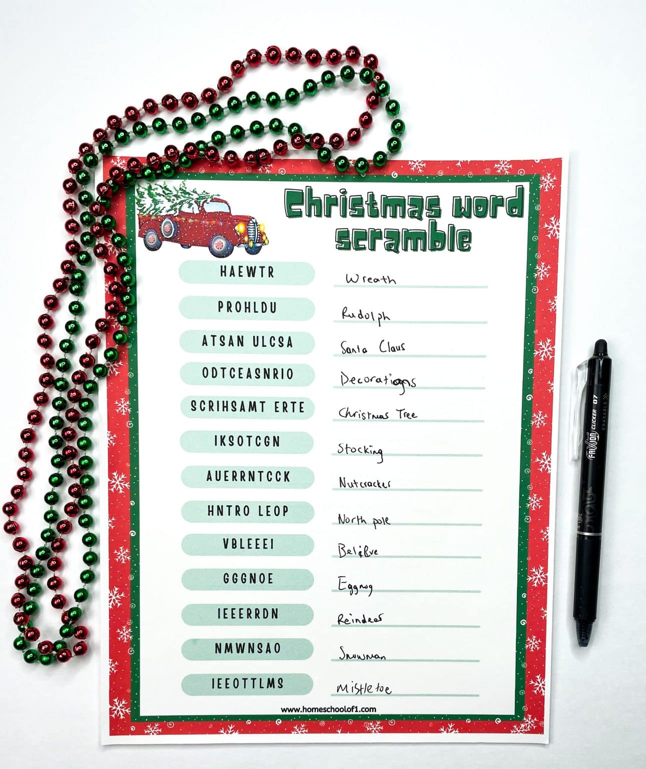 Free Printable Christmas Word Games for Kids and Families