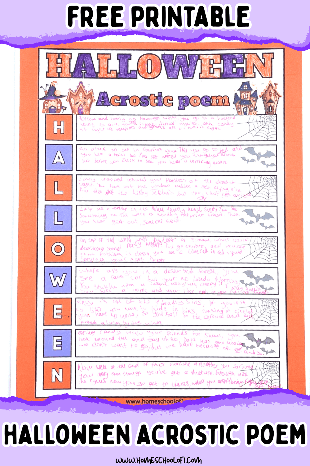Free Halloween Acrostic Poem Templates