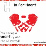 Free Letter H Handprint Art | H Is For Heart Worksheet