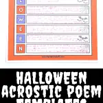 Halloween Acrostic Poem Templates (4 Free Printables for Kids)