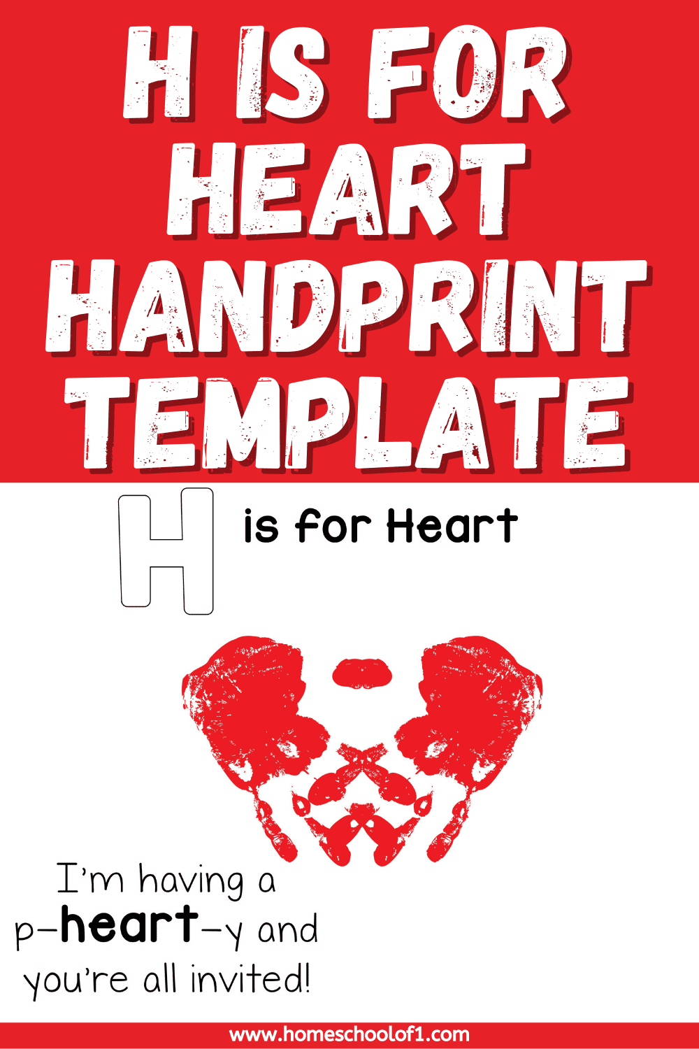 Free Letter H Handprint Art | H Is For Heart Worksheet