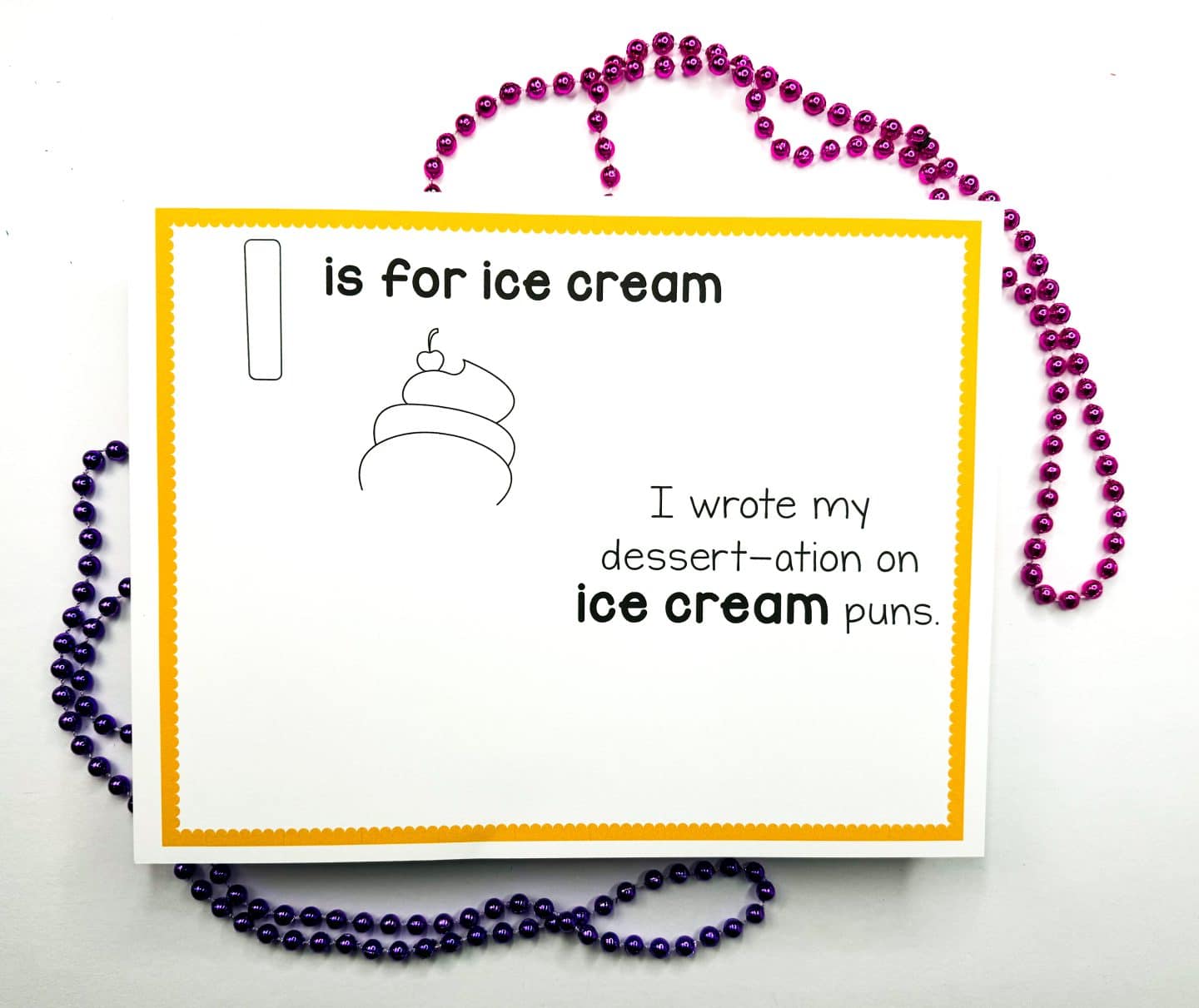 I is for Ice Cream Handprint Craft (Free Printable)