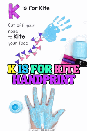 K is for Kite Handprint Craft (Free Printable Alphabet Activity)