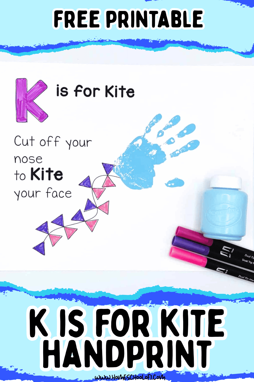 Letter K Handprint Craft (K is for Kite Printable)