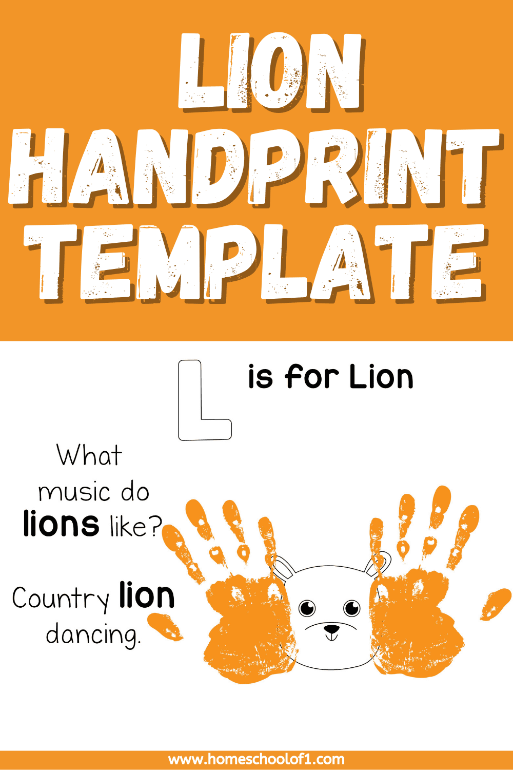 L is for Lion Handprint Art (Free Printable)