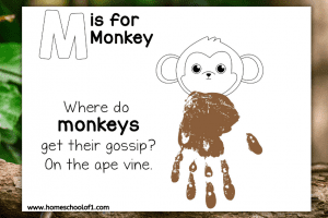 Monkey Handprint Craft (free template) - Homeschool of One