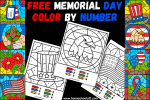 Free Memorial Day Coloring Pages - Color By Number (8 Pages)
