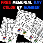 Free Memorial Day Color by Number Printables for Kids