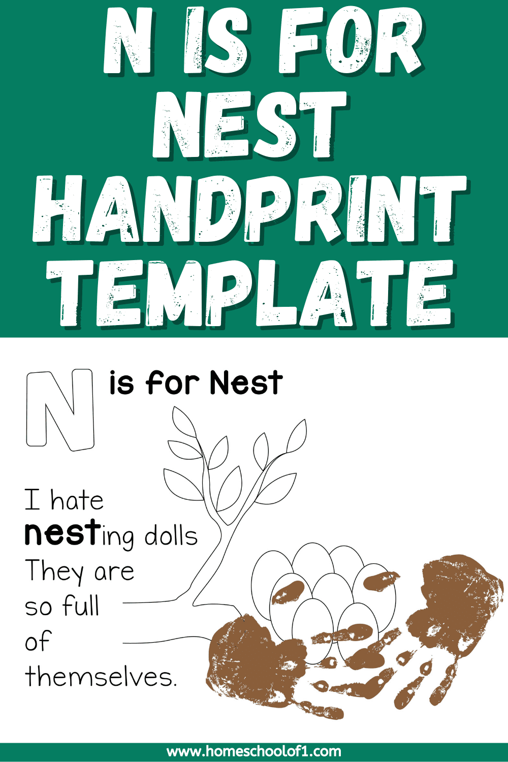 N is for Nest Handprint Art | A Fun Preschool Craft!