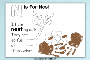 N is for Nest Handprint Have Fun With Your Preschoolers