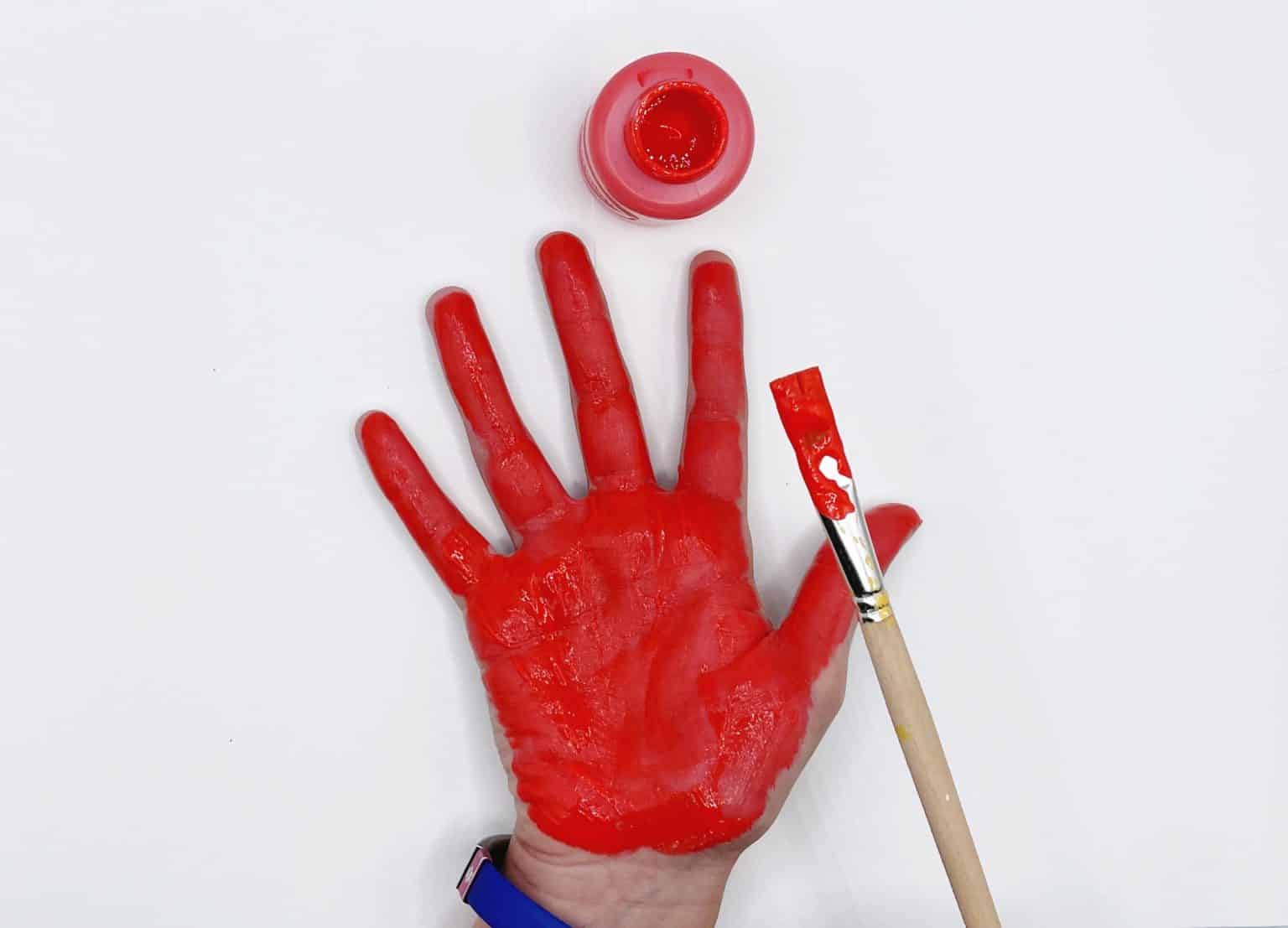 V is for Volcano Handprint Art